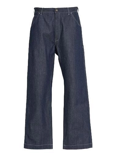 MOORER Dark Wash Baggy Denim Jeans - Blue