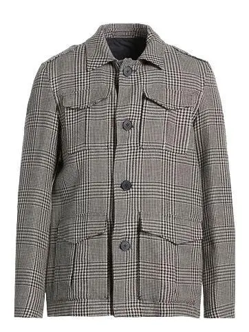 Herno Single-breasted Houndstooth Jacquard Coat - Blue