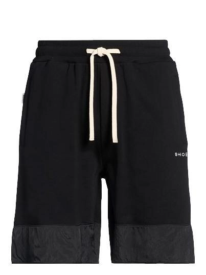 SHOE Cotton French Terry Shorts With Embroidered Logo - Black