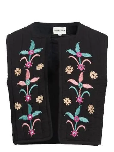 Antik Batik Sleeveless Embroidered Cotton Vest - Black