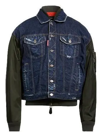 Dsquared2 Denim Trucker Jacket With Two-tone Sleeves - Blue