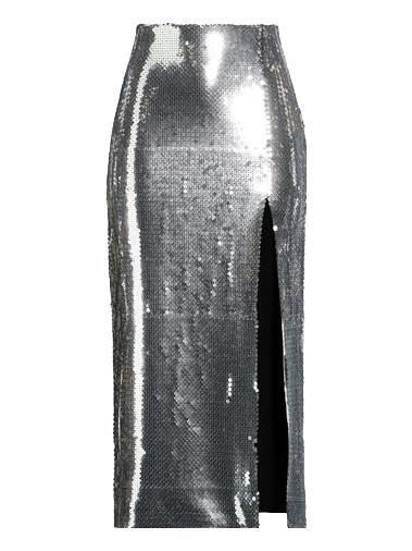 SEMICOUTURE Sequined Tulle Midi Skirt With Side Slit - Silver