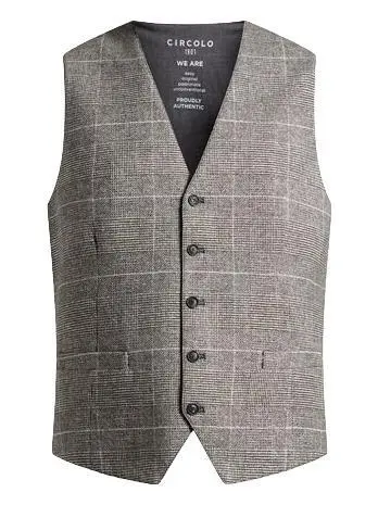 CIRCOLO 1901 Glen Plaid Tailored Vest - Grey