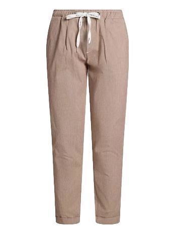 TAKESHY KUROSAWA Cotton Stretch Striped Trousers - Brown