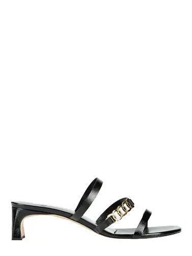 ODISSI Patent Leather Sandals With Chain Detailing - Black