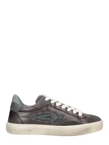 ENTERPRISE JAPAN Leather Low-top Sneakers With Shearling Lining - Grey