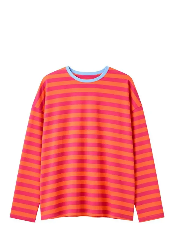 Mind Traveler Nuria Striped Long Sleeve T-shirt - Orange