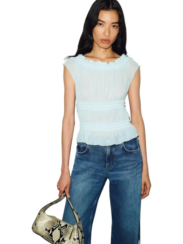 REFORMATION Laken Knit Top - Blue