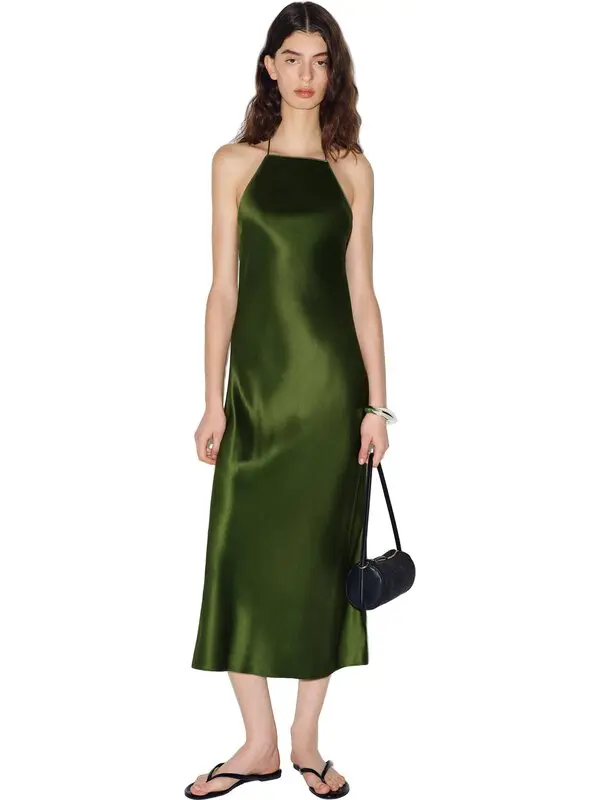 REFORMATION Maripaz Silk Dress - Green