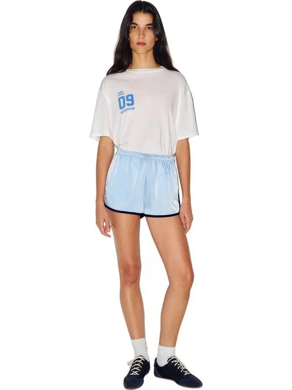REFORMATION Scottie Micro Shorts - Blue