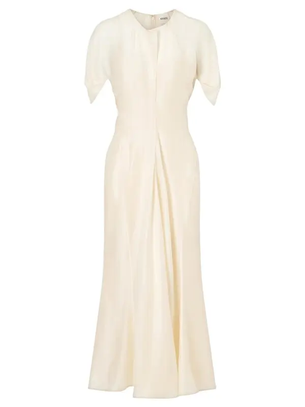 Khaite Ria Silk-blend Midi Dress - Neutrals