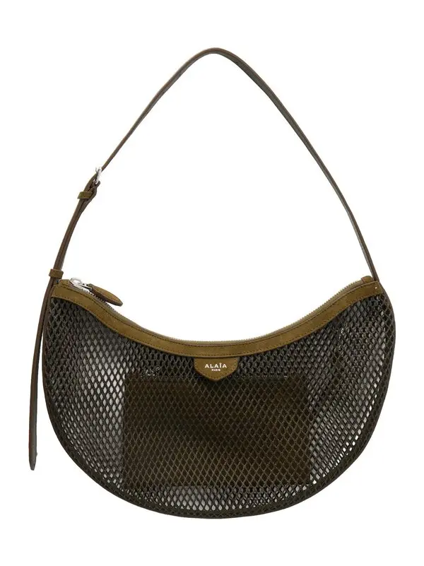 Alaïa Demi Lune Mesh Shoulder Bag - Green