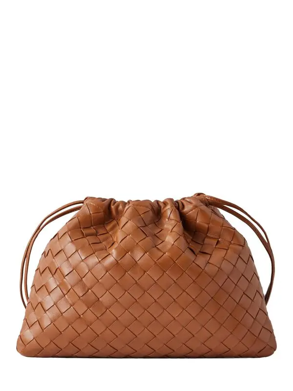 Bottega Veneta Intrecciato Leather Dustbag Shoulder Bag - Brown