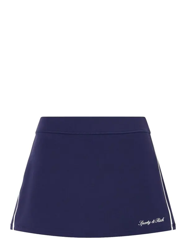 SPORTY & RICH Striped Jersey Tennis Skirt - Blue