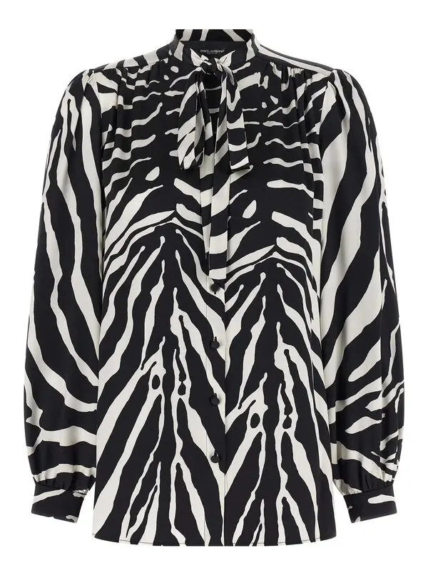 Dolce & Gabbana Zebra Print Silk Shirt - Multicolor