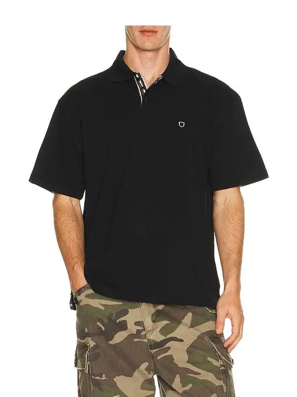 Brixton Anton Short Sleeve Polo In . Also - Black
