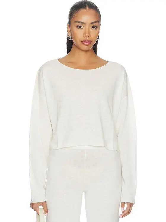 Eterne Cropped Boatneck Top - Ivory