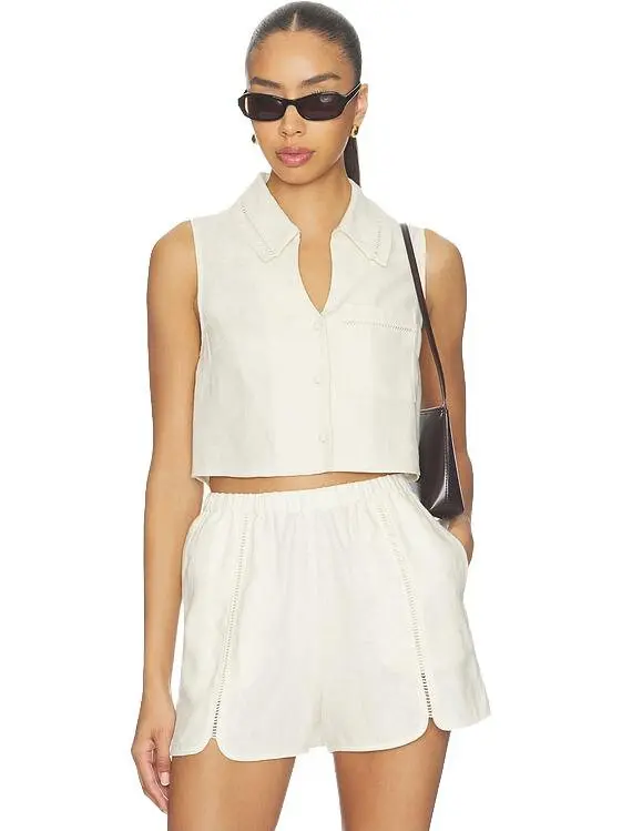 HEVRON Rosalie Top - Ivory