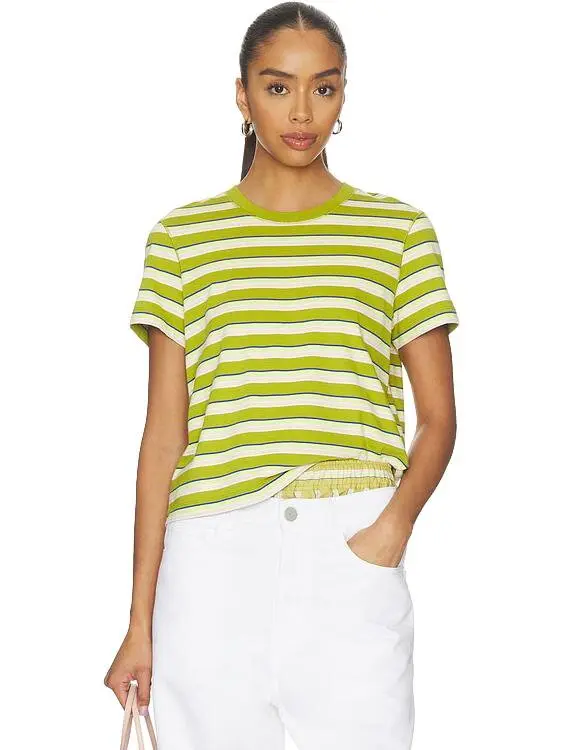 LA LIGNE Striped Cotton T-shirt - Olive