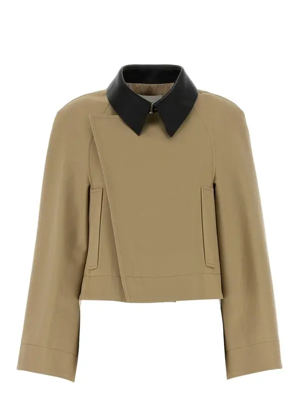 Givenchy Jacket With Leather Collar - Light Brown