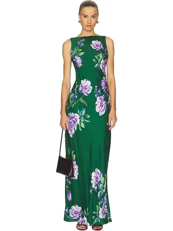 Hemant & Nandita Floral Maxi Dress - Green