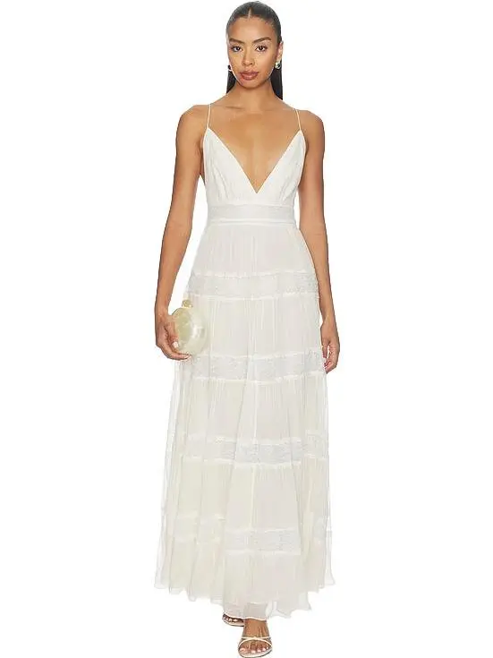 Ronny Kobo Rune Dress - Ivory