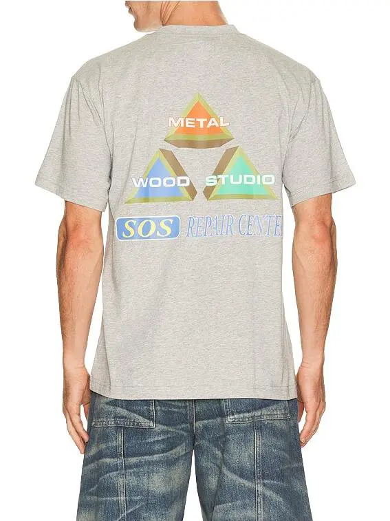 METALWOOD STUDIO King Of The Greens T-shirt In Grey - Heather Grey
