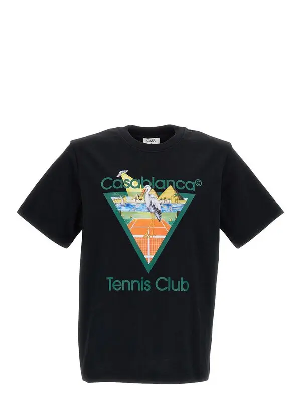 Casablanca Maglietta Tennis Club Icon Printed Classic - Nero