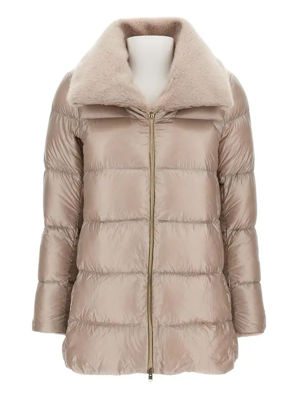 Herno Long Quilted Coat - Beige