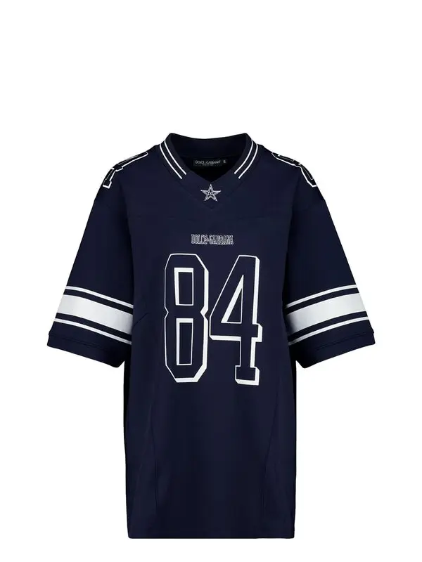 Dolce & Gabbana Printed T-shirt With Patch Detail - Blue
