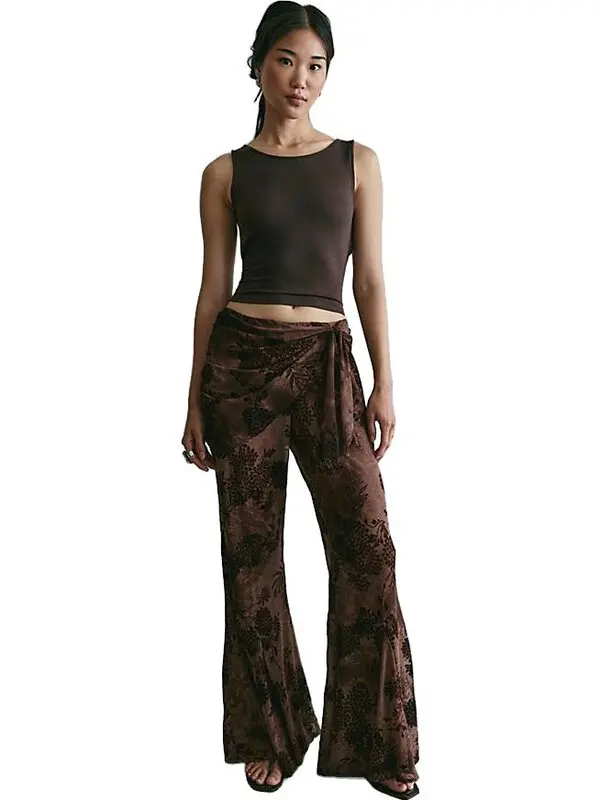 Anna Sui Flared Sarong Pants - Chocolate