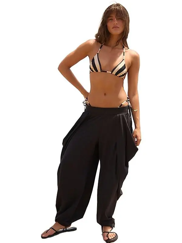 Free People Edin Pants Wide Leg With Exaggerated Pockets - Black
