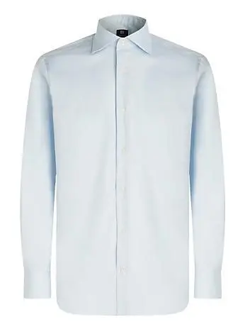 Boggi Milano Slim-fit Long-sleeved Stretch-cotton Shirt - Light Blue