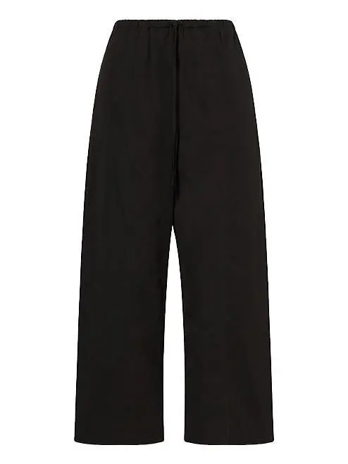 Dissh Scout Barrel-leg Cotton Trousers - Black