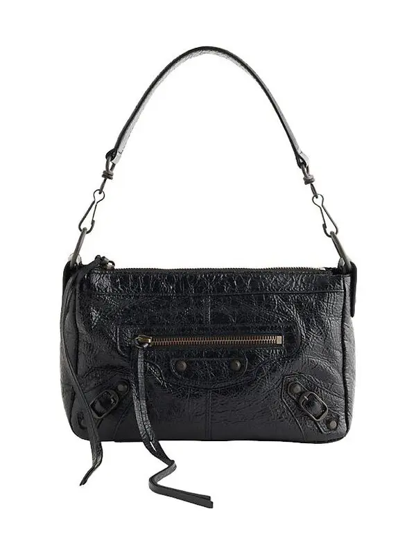 Balenciaga Le City Moto Mini Leather Cross-body Bag - Black