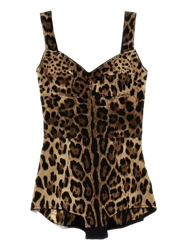 Dolce & Gabbana Leopard Print Bodysuit - Multicolor