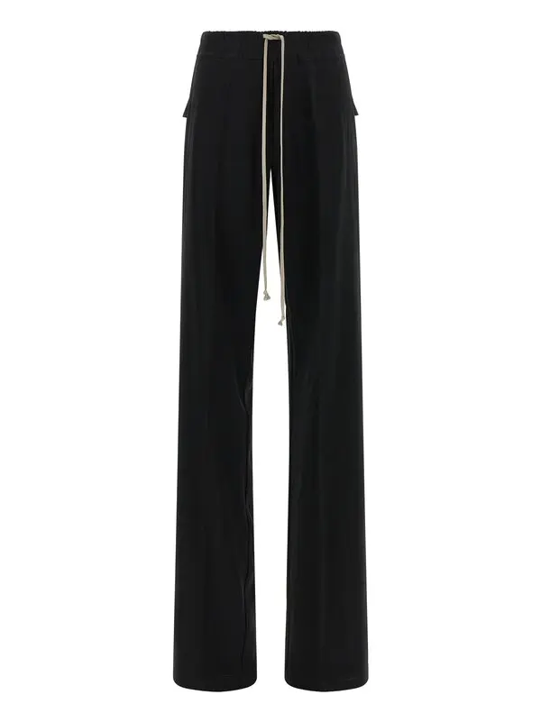 Rick Owens Dietrich Drawstring Wide Leg Trousers - Black