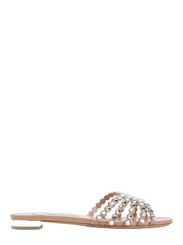 AQUAZZURA Tequila Embellished Slides - Multicolor