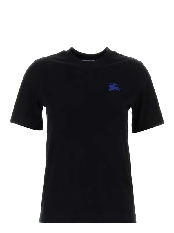 Burberry Cotton T-shirt With Emblem Detail - Black