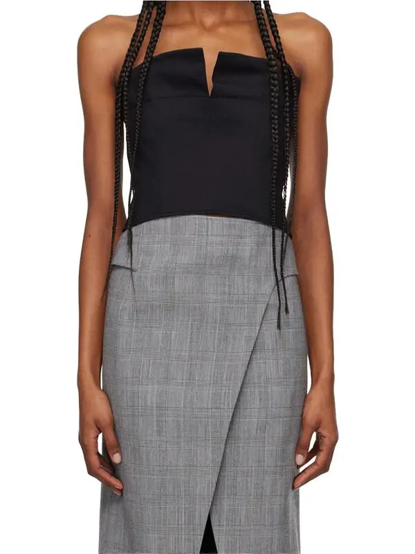 RECTO Cropped Strapless Top - Black