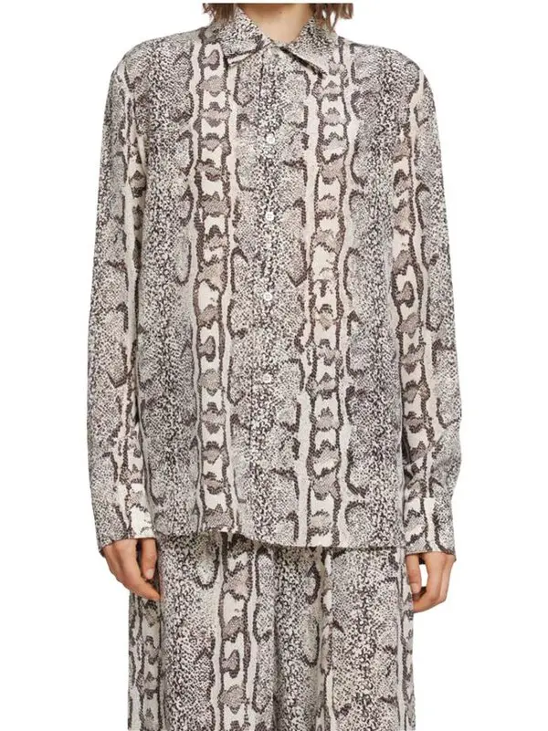 Balenciaga Python Print Silk Shirt - Gray