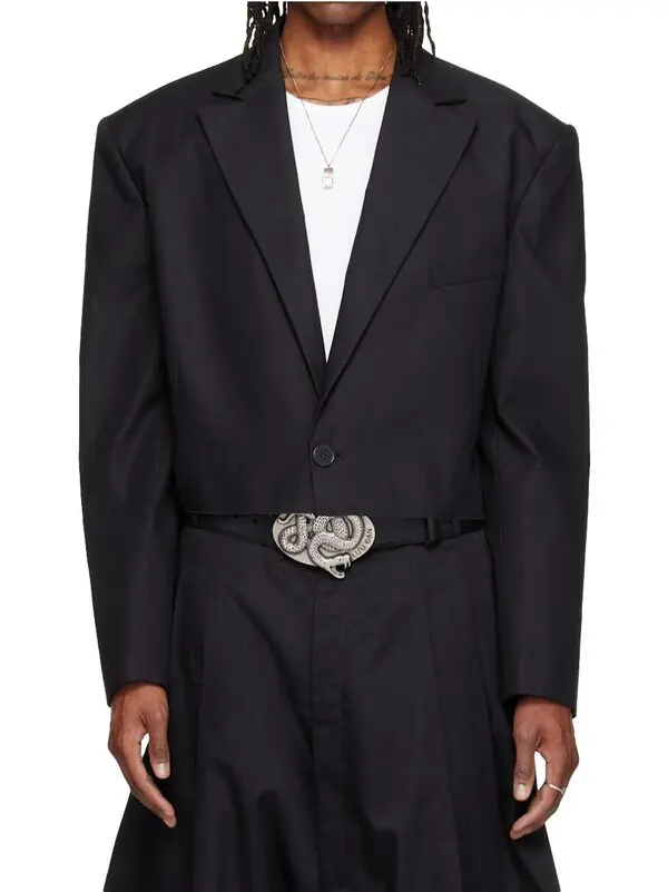 LU'U DAN Slashed Long-sleeved Blazer - Black