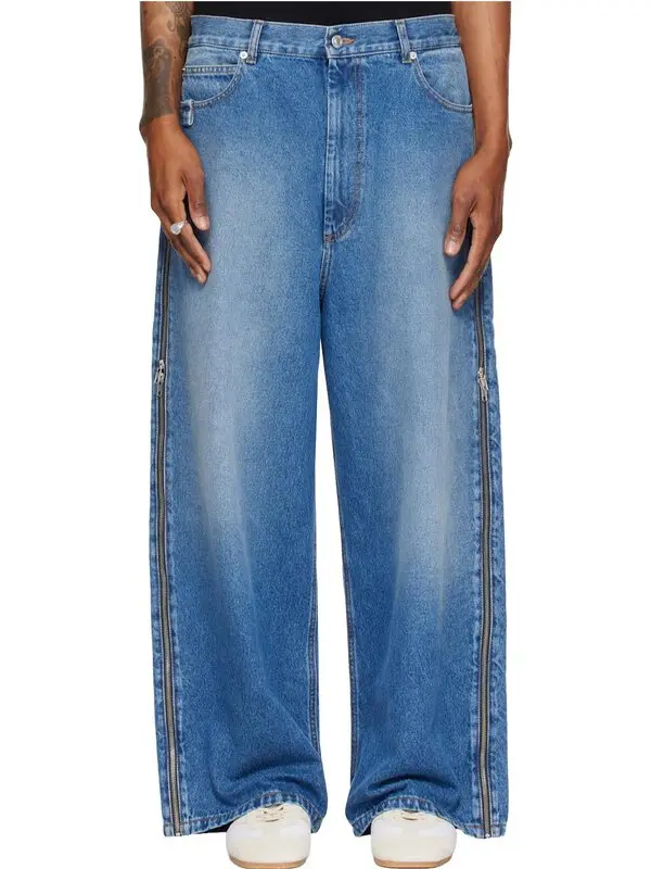 LU'U DAN Side Zipper Jeans - Blue