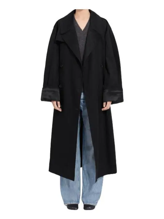 MAISON MARGIELA Cotton Twill Trench Coat - Black