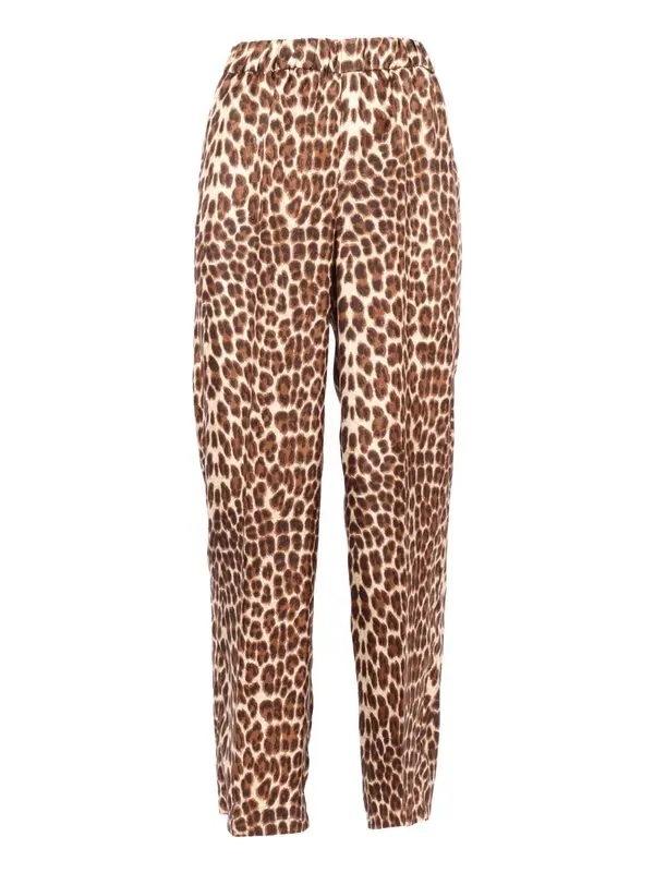 P.a.r.o.s.h Leopard Printed Trousers - Brown