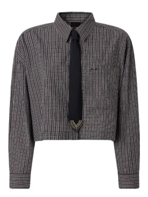 Pinko Long Sleeve Checked Shirt - Black