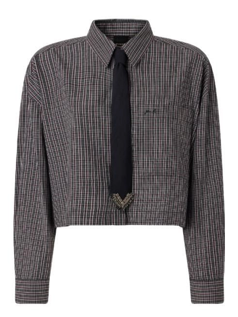 Pinko Long Sleeve Checked Shirt - Black