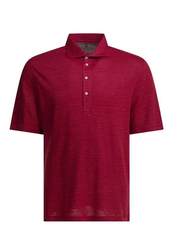 Brunello Cucinelli Collared Short-sleeved Polo Shirt - Red