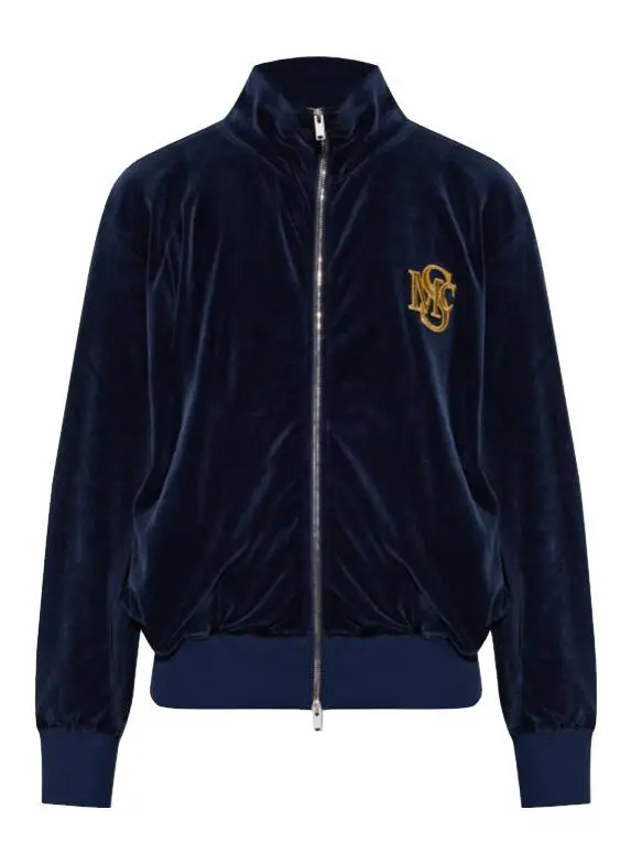 Stella McCartney Velvet Zip-up Sweatshirt - Black