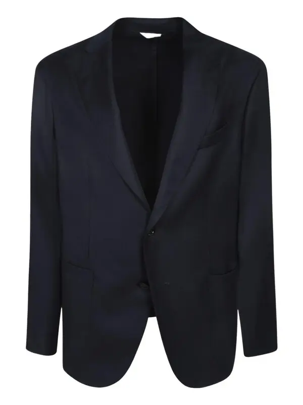 Boglioli Notched Lapel Silk Jacket - Blue